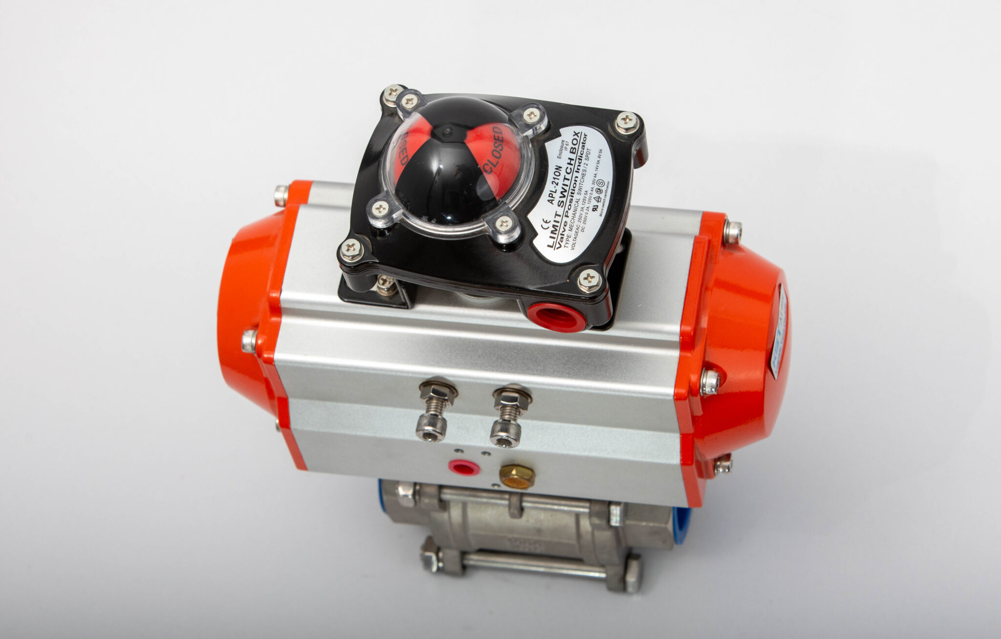 3-PC pneumatic valve with limit switch box - GDS automatisme